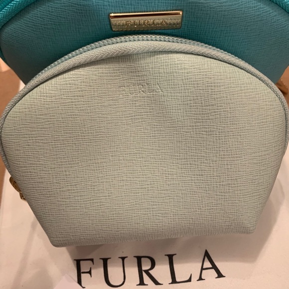 Furla | Bags | Furla 2piece Cosmetic Bag In Turquoise Nwt | Poshmark